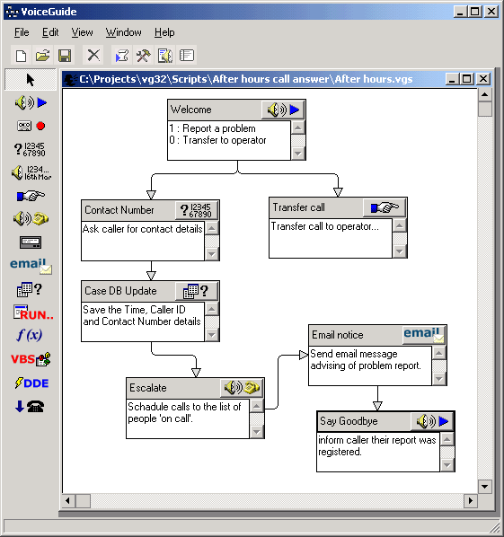 VoiceGuide Graphical Script Designer